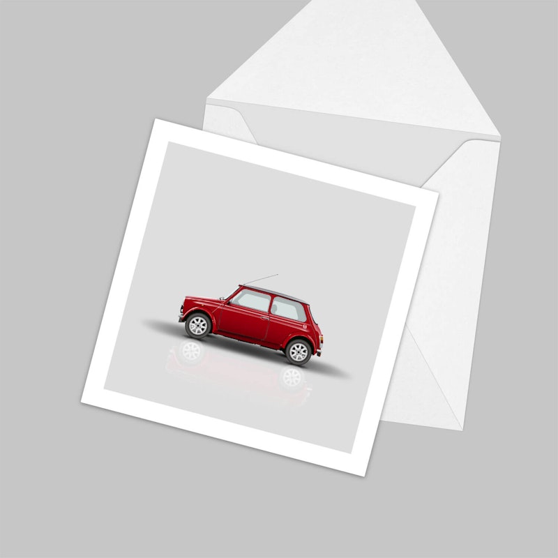 Mini Cooper Greetings Card - Bespoke artwork